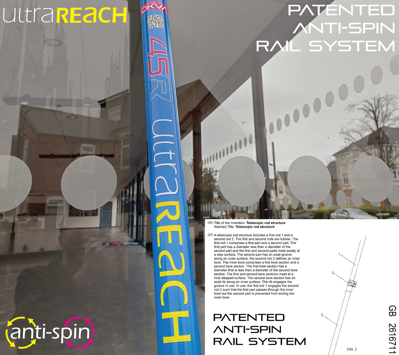UltraReach Type R Anti-Spin Carbon Fibre Water Fed Window Cleaning Pol ...
